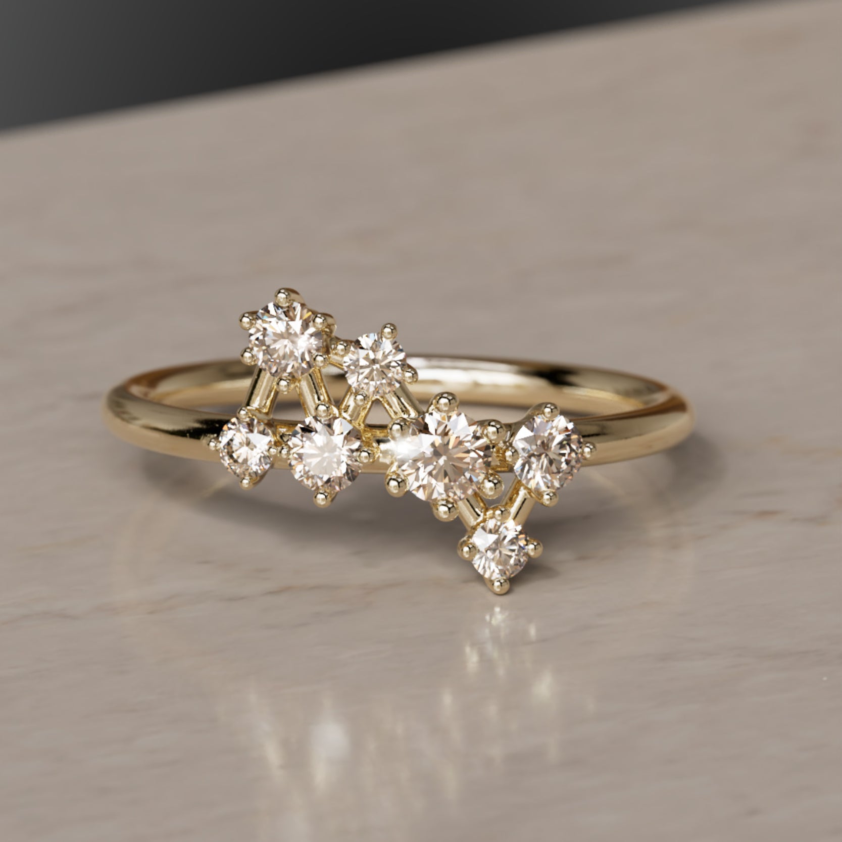 Celestial Champagne Diamond Cluster Ring – Valley Rose