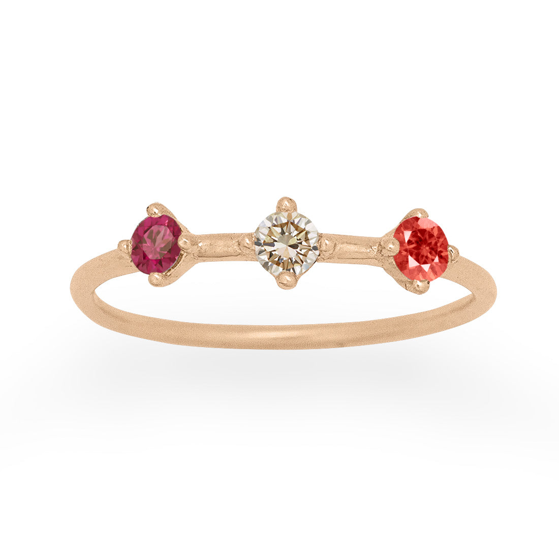 Aries Ring Champagne Diamond and Garnets – Valley Rose