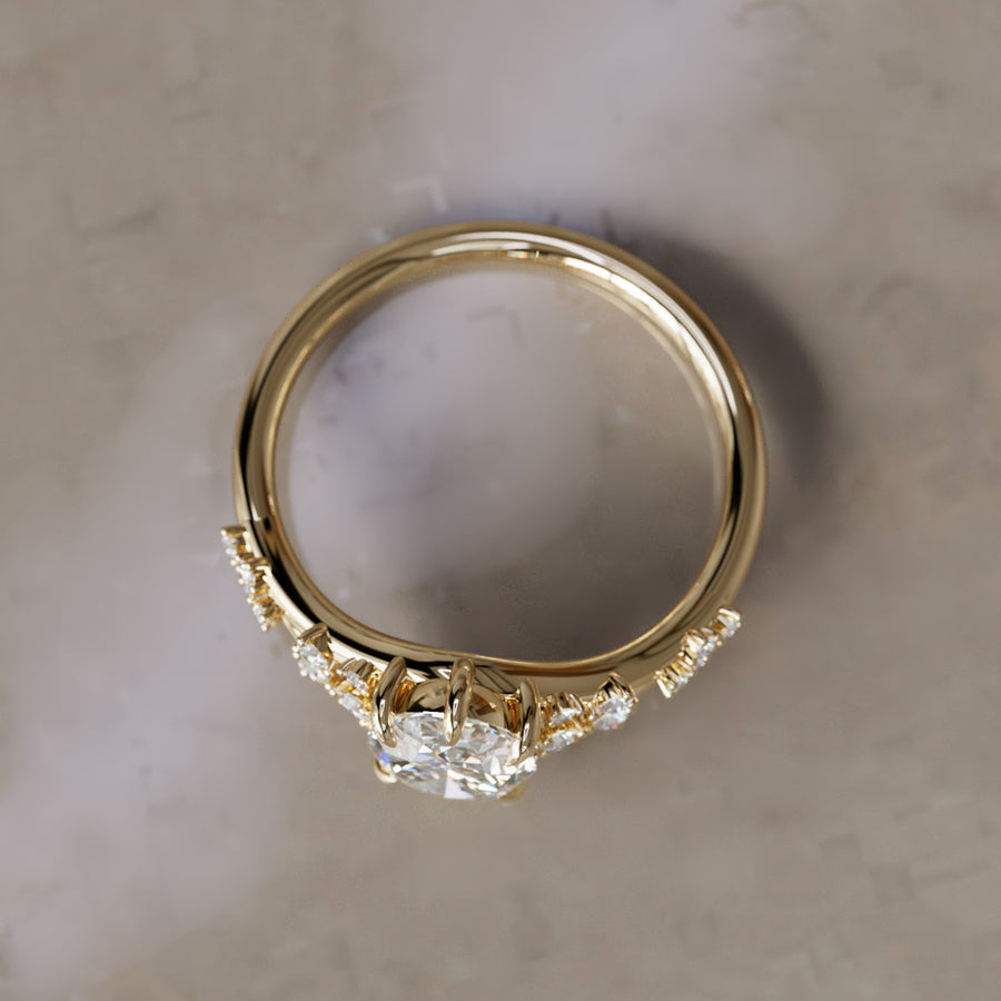 Alternative Oval Engagement Ring Split Shank with Lab Diamonds – Valley ...