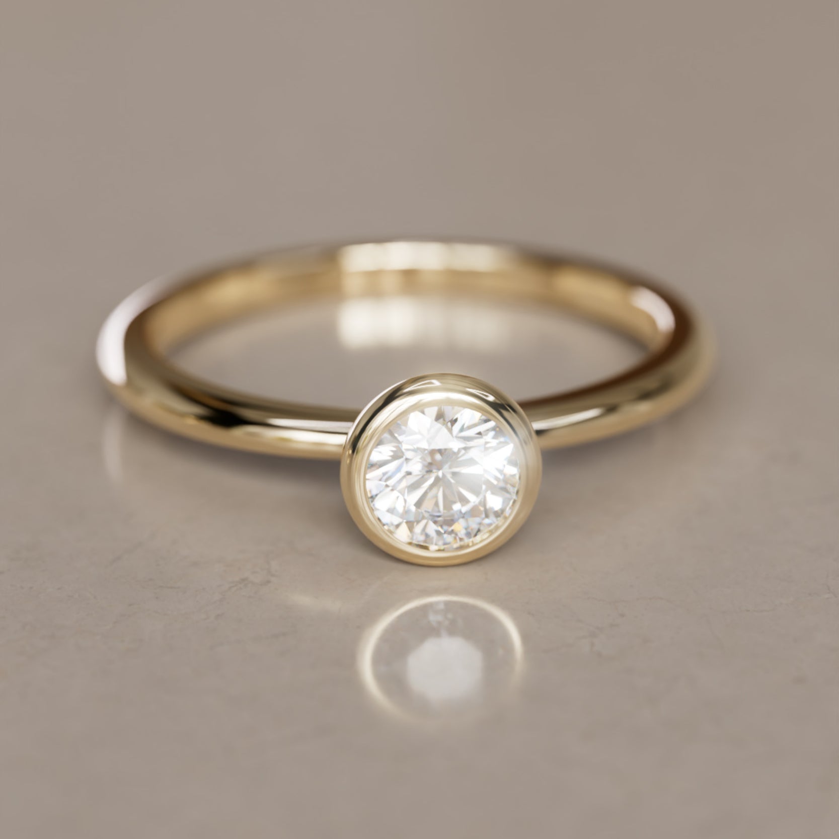 Cosette Dainty Diamond Modern Unique Bezel Engagement Ring – Valley Rose
