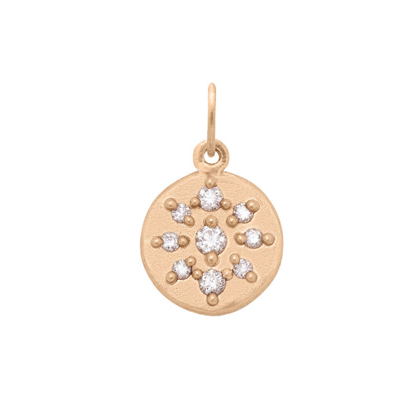 Celestial Diamond Pave Gold Coin Pendant - Helios Necklace – Valley Rose
