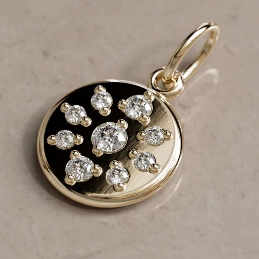 Celestial Diamond Pave Gold Coin Pendant - Helios Necklace – Valley Rose