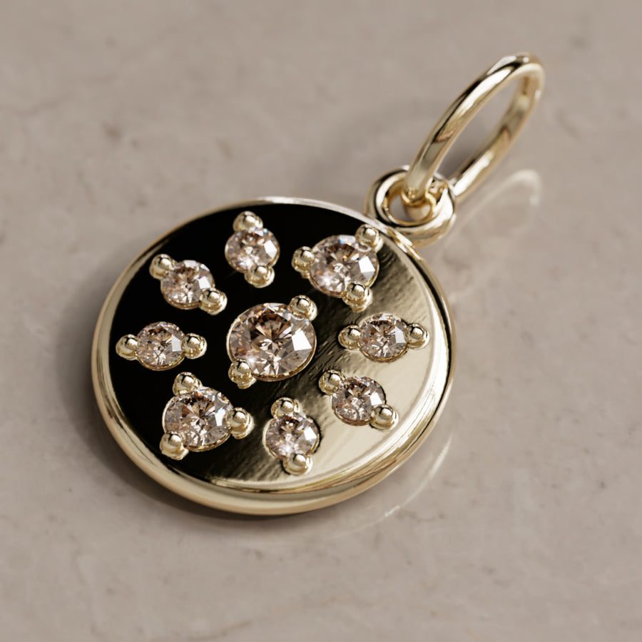 Celestial Diamond Pave Gold Coin Pendant - Helios Necklace – Valley Rose
