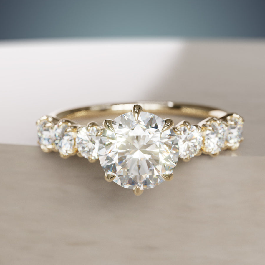 Anillo de compromiso ético de diamante de laboratorio de cuento ...