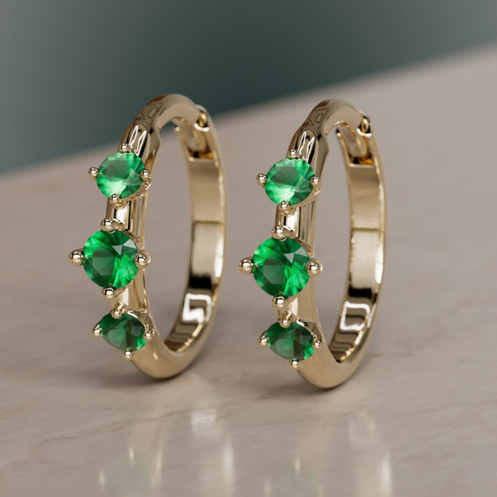 Orion's Belt Celestial Clicker Hoops Emerald Earrings – Valley Rose