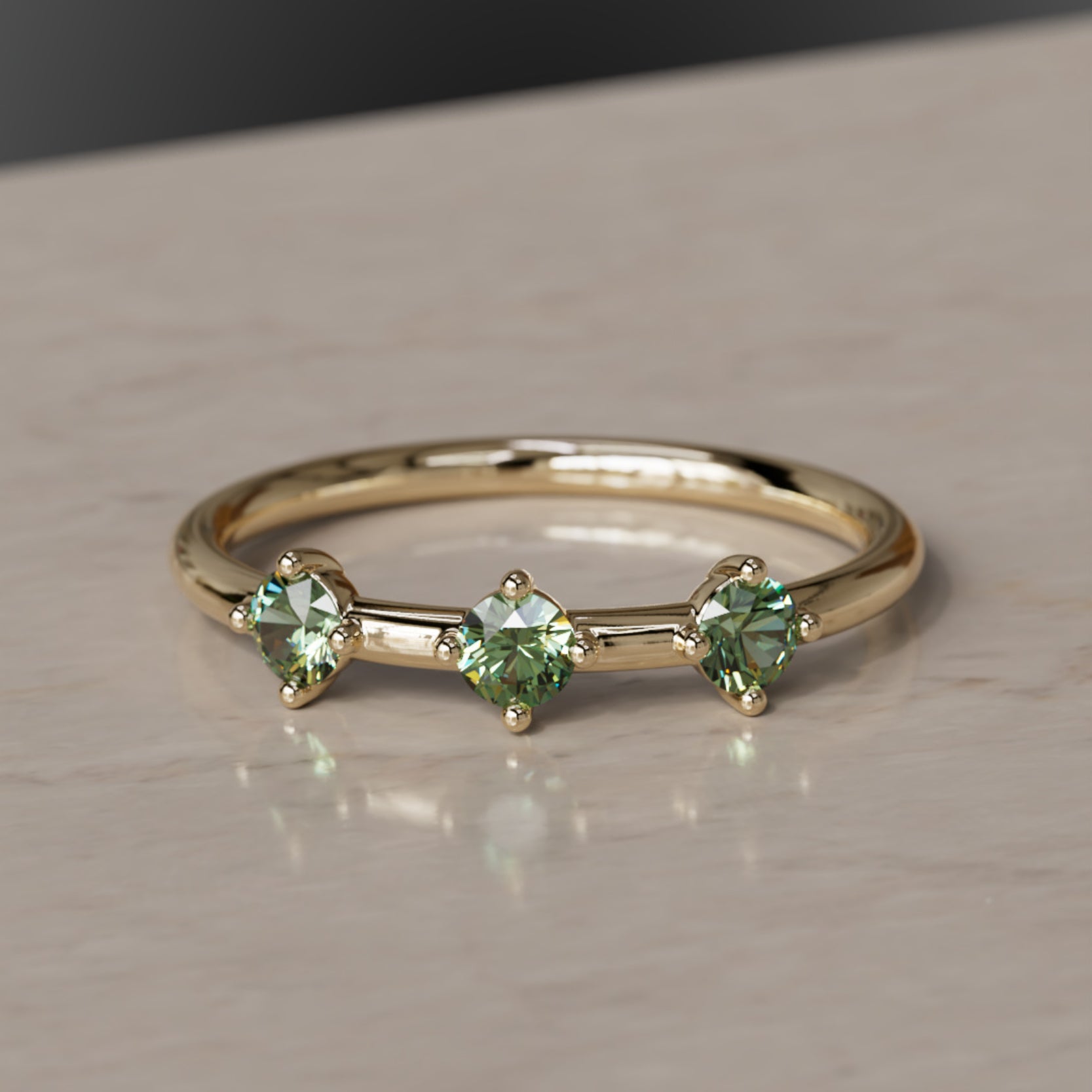 Hemels Orion Sterrenbeeld Groene Saffier Ring – Valley Rose