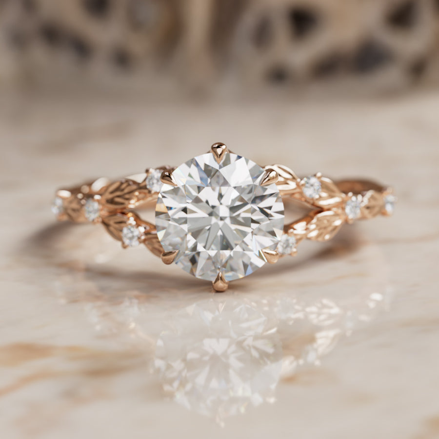 Anillo de compromiso Sorrel Round Lab Diamond Nature (Solo montura ...