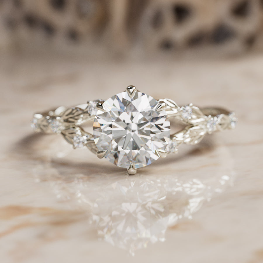 Sorrel Round Lab Diamond Nature Engagement Ring (Setting Only) – Valley ...