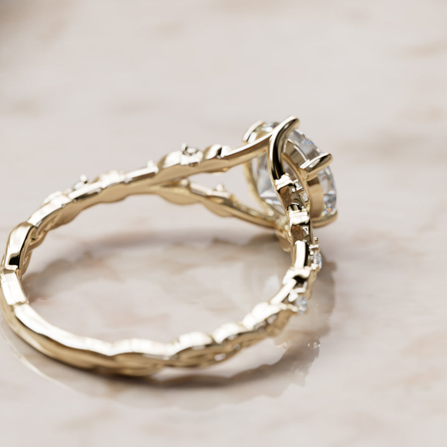 Bague de fiançailles nature Sorrel ronde Diamant de synthèse (monture ...